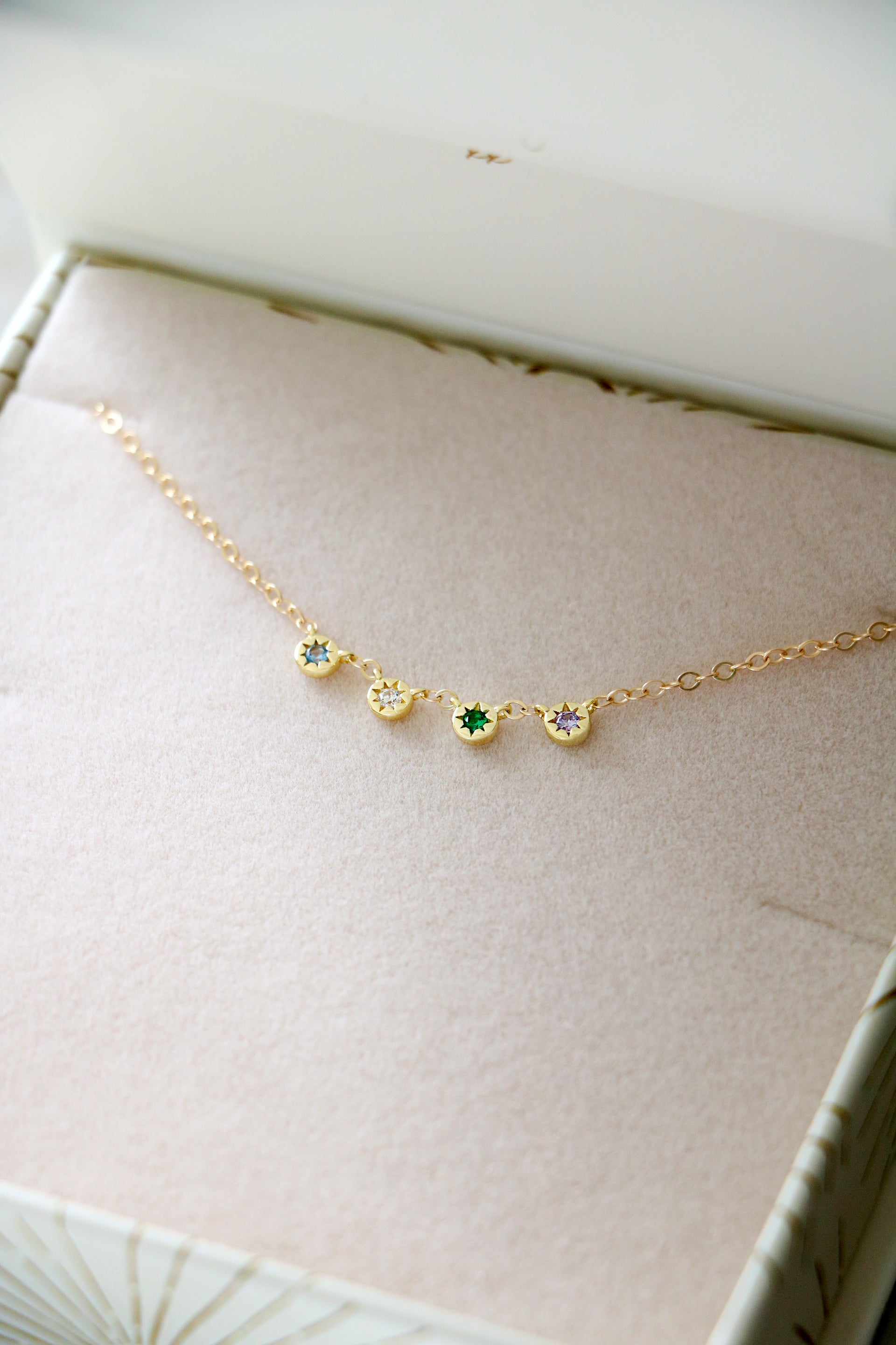 family sunburst birthstone necklace – Chic Mama Jewelry