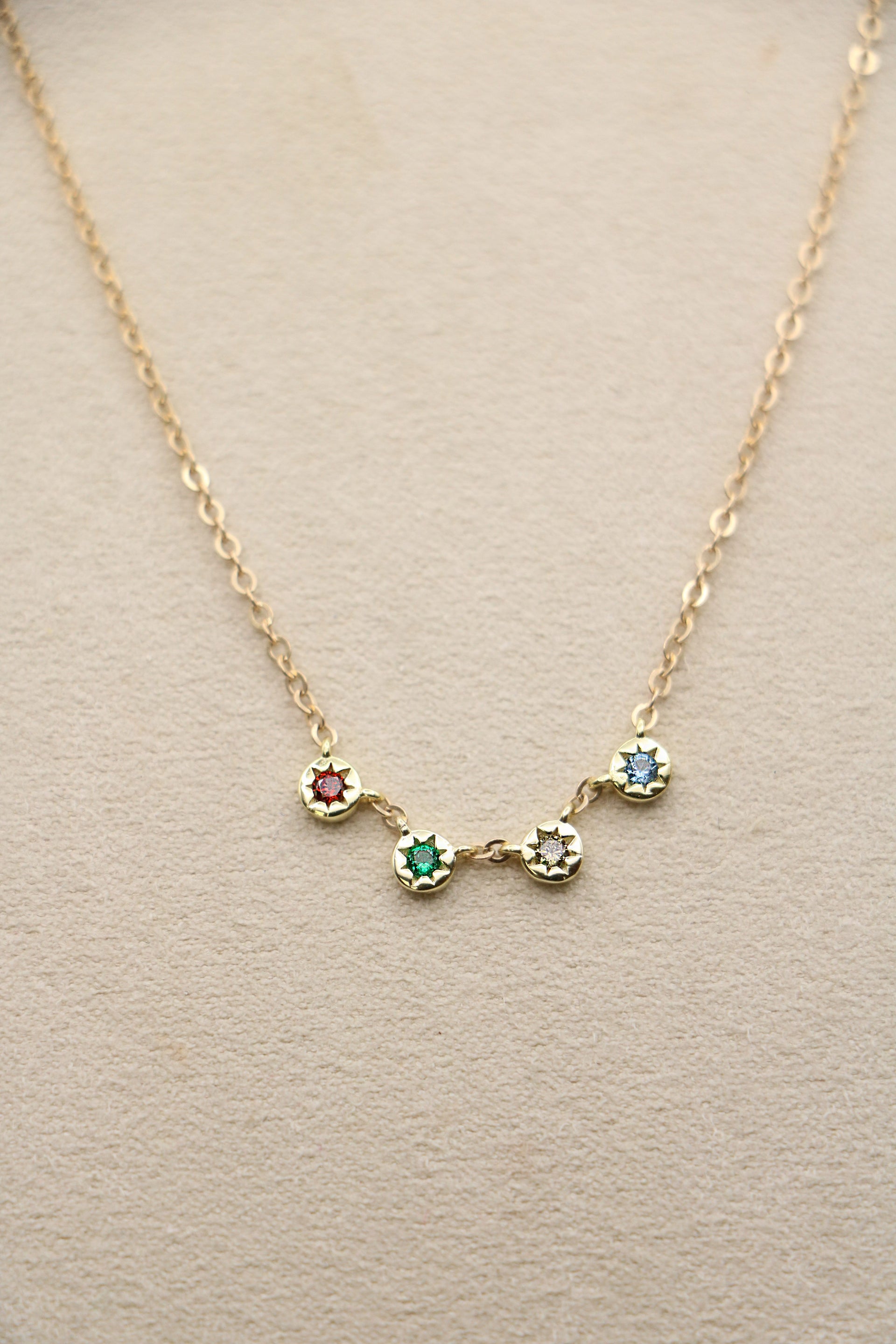 family sunburst birthstone necklace – Chic Mama Jewelry