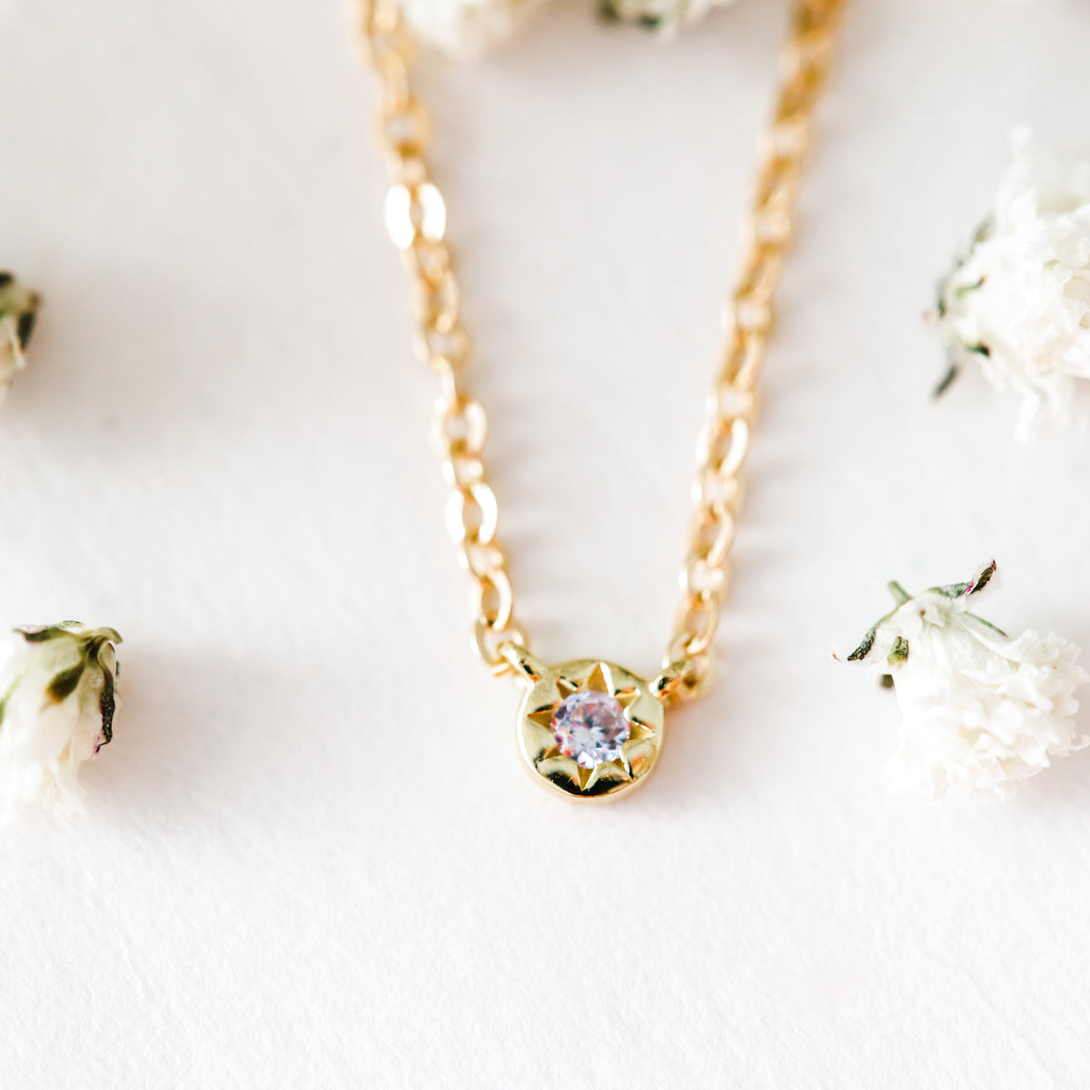 sunburst birthstone necklace – Chic Mama Jewelry